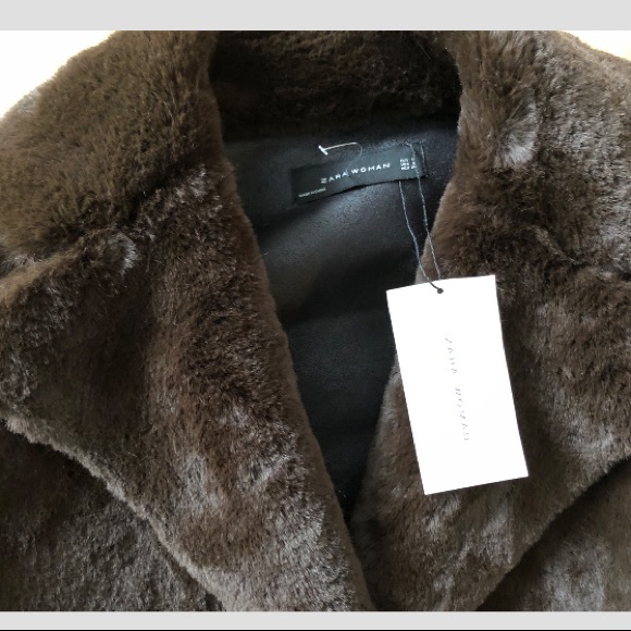 Zara | Jackets & Coats | Nwt Zara Faux Fur Mink Brown Coat | Poshmark